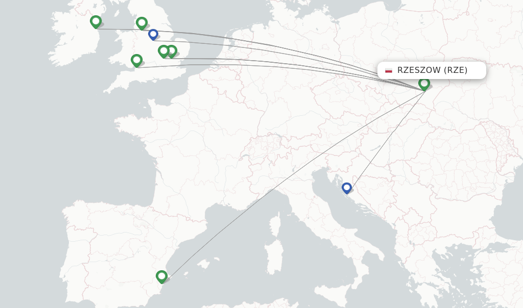 Ryanair flights from Rzeszow, RZE - FlightsFrom.com