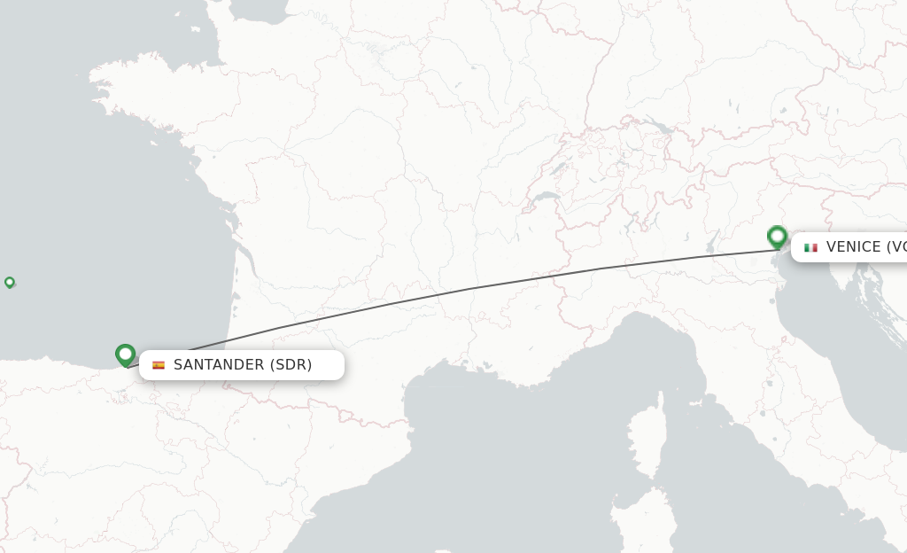 Direct (non-stop) flights from Santander to Venice - schedules ...