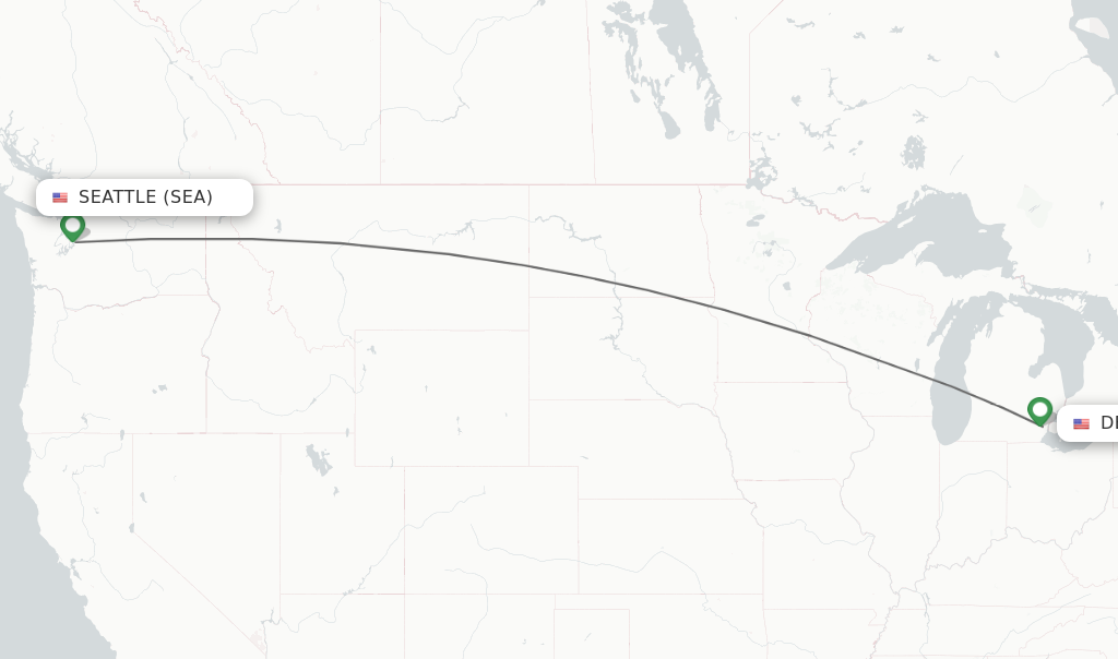 Direct (non-stop) flights from Seattle to Detroit - schedules ...