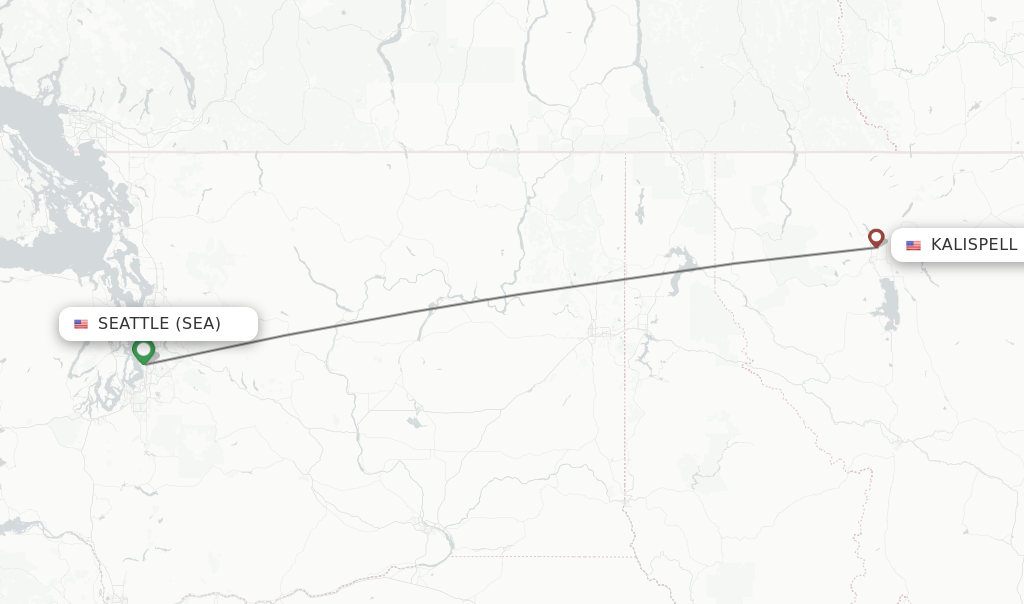 Direct (non-stop) flights from Seattle to Kalispell - schedules ...