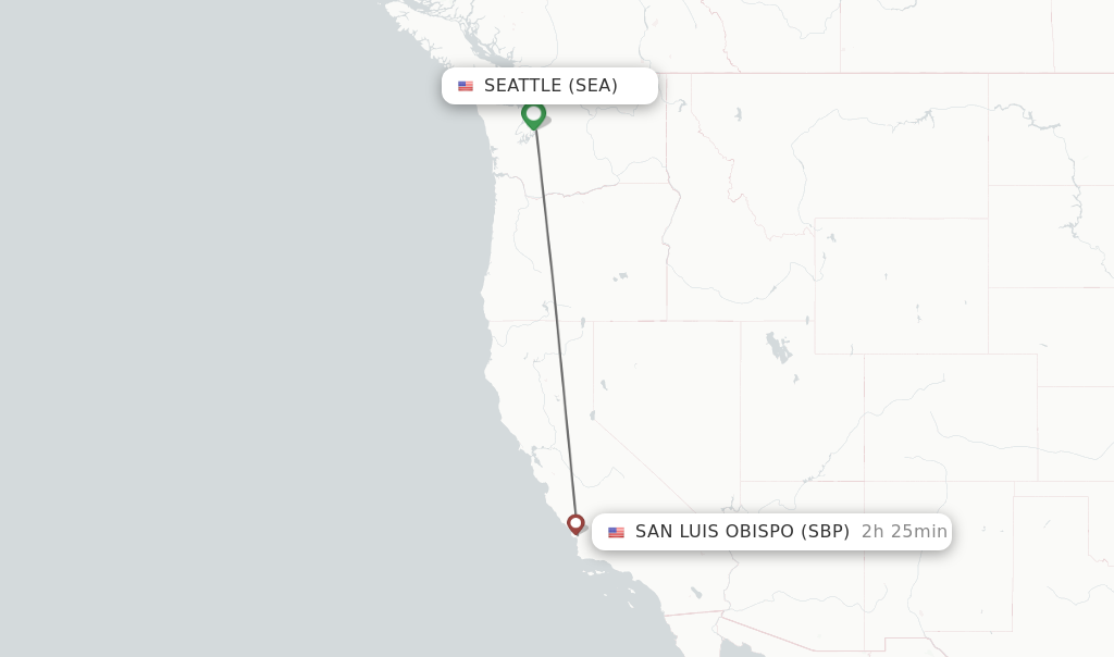 Direct (non-stop) flights from Seattle to San Luis Obispo - schedules ...