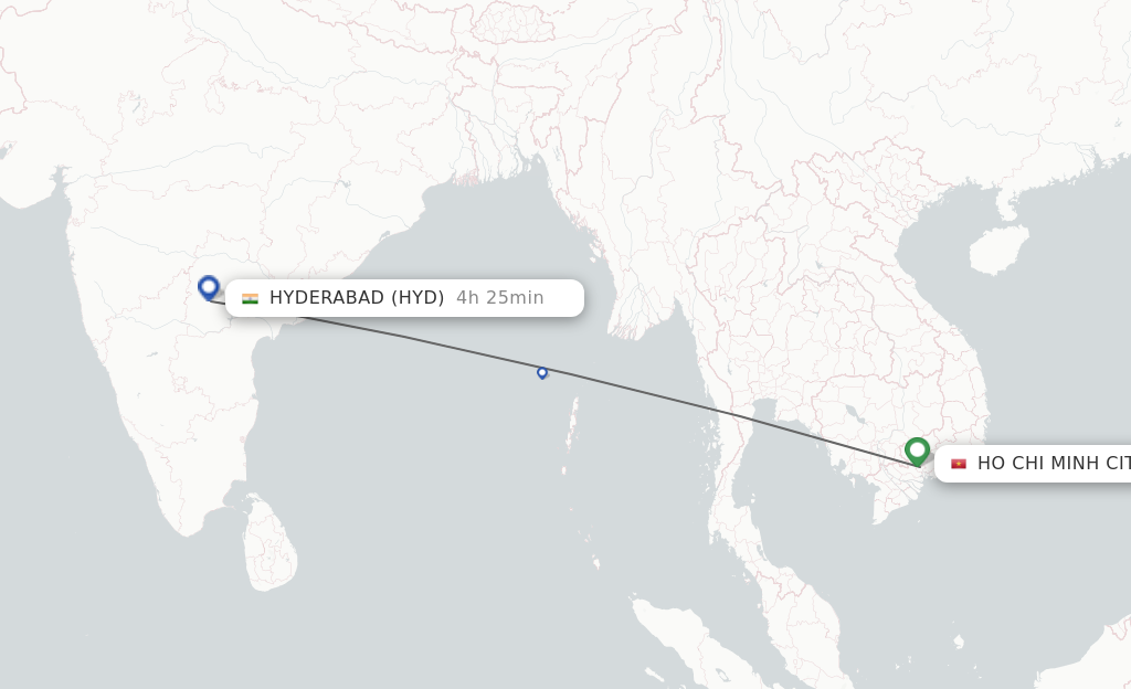 Direct (non-stop) flights from Ho Chi Minh City to Hyderabad ...