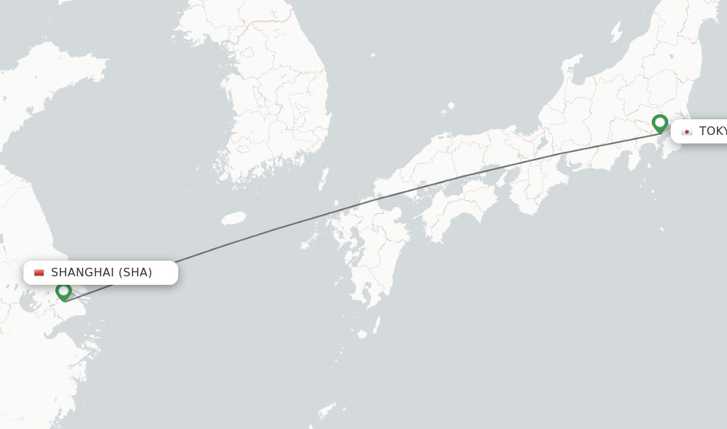 Direct (non-stop) flights from Shanghai to Tokyo - schedules ...