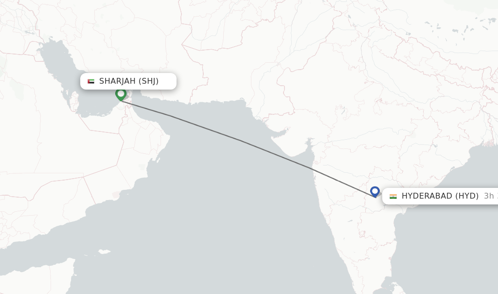 Direct (non-stop) flights from Sharjah to Hyderabad - schedules ...