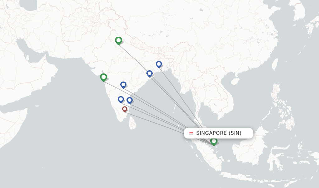 IndiGo flights from Singapore, SIN - FlightsFrom.com