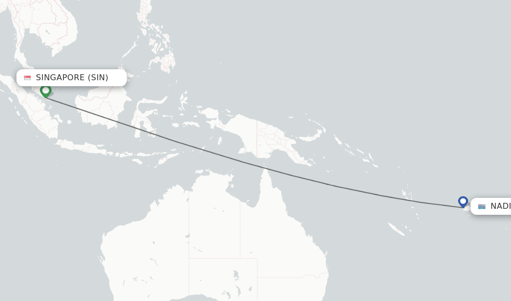 Direct (non-stop) flights from Singapore to Nadi - schedules ...