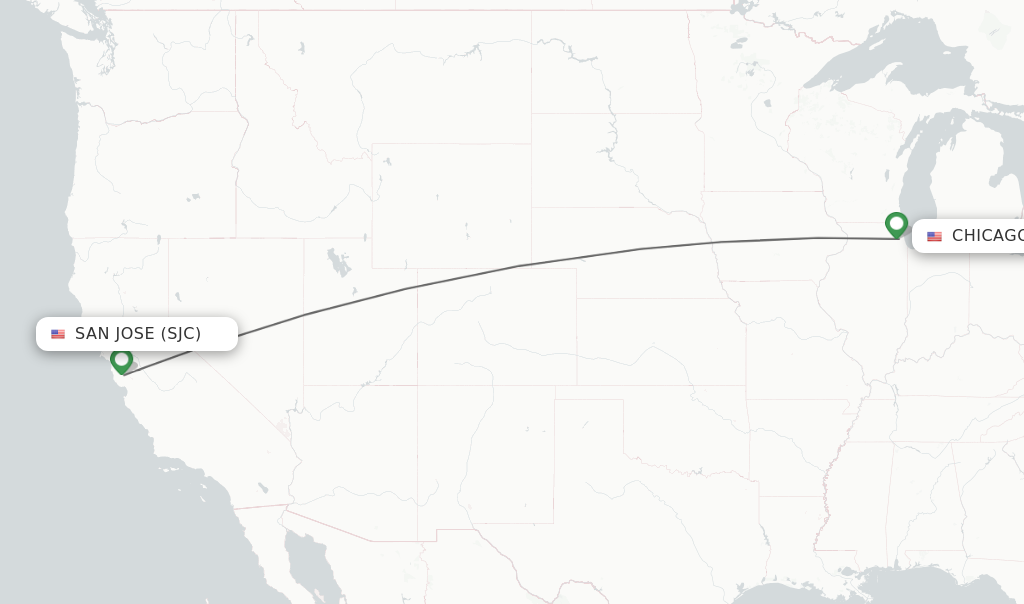 Direct (non-stop) flights from San Jose to Chicago - schedules ...