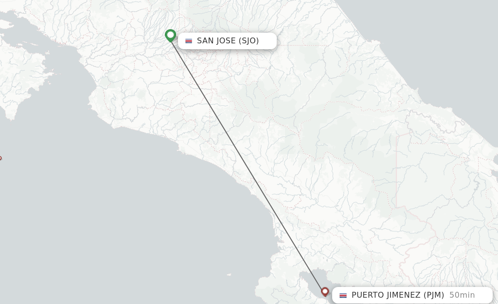 Direct (non-stop) flights from San Jose to Puerto Jimenez - schedules ...