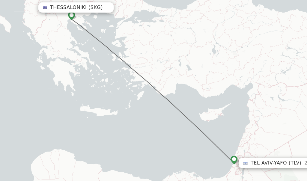 Direct (non-stop) flights from Thessaloniki to Tel Aviv-Yafo ...