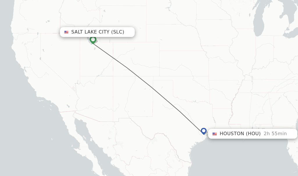 Direct (non-stop) flights from Salt Lake City to Houston - schedules ...