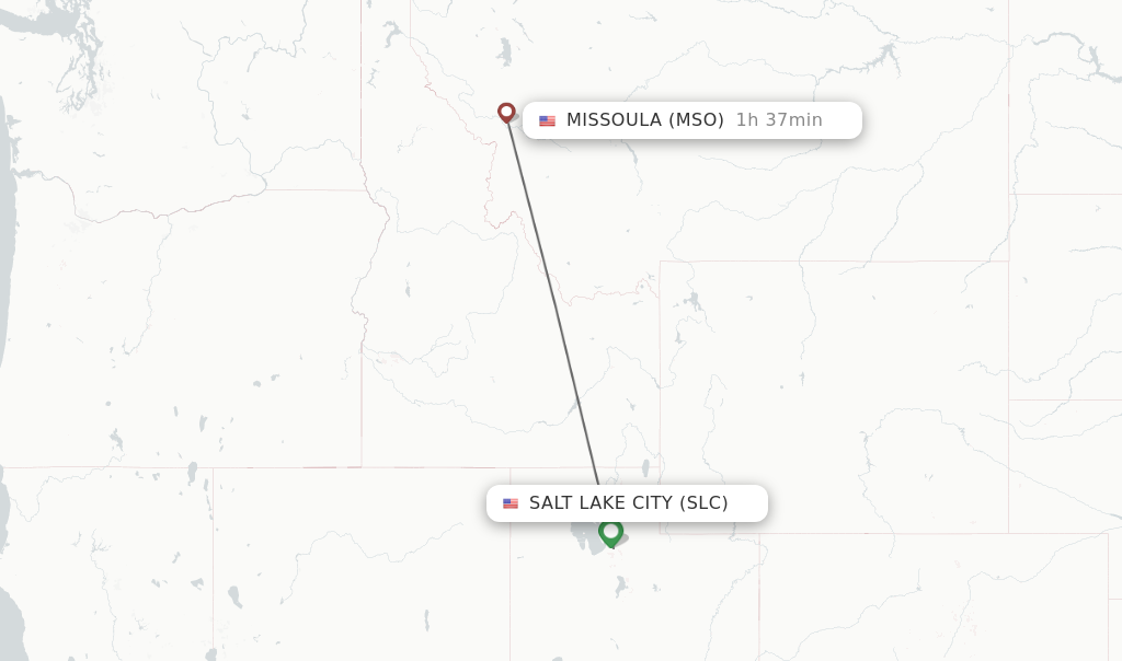 Direct (non-stop) flights from Salt Lake City to Missoula - schedules ...