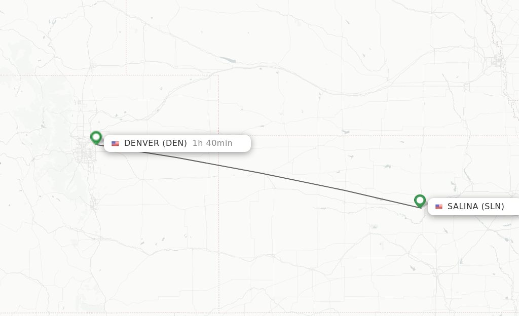 Direct (non-stop) flights from Salina to Denver - schedules ...