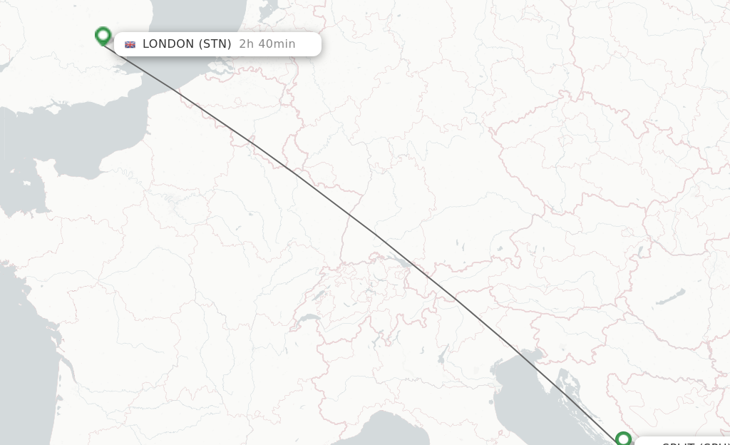 Direct (non-stop) flights from Split to London - schedules ...