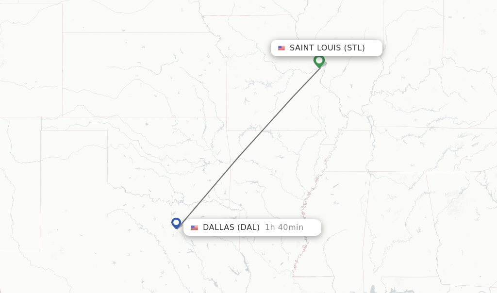 Direct (non-stop) flights from Saint Louis to Dallas - schedules ...