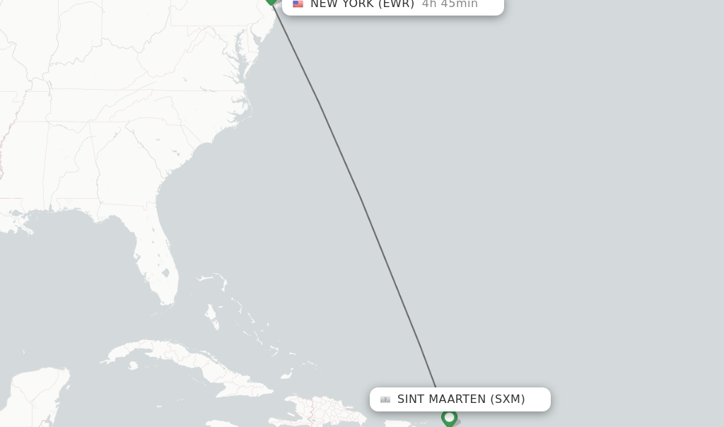Direct (non-stop) flights from Sint Maarten to New York - schedules ...