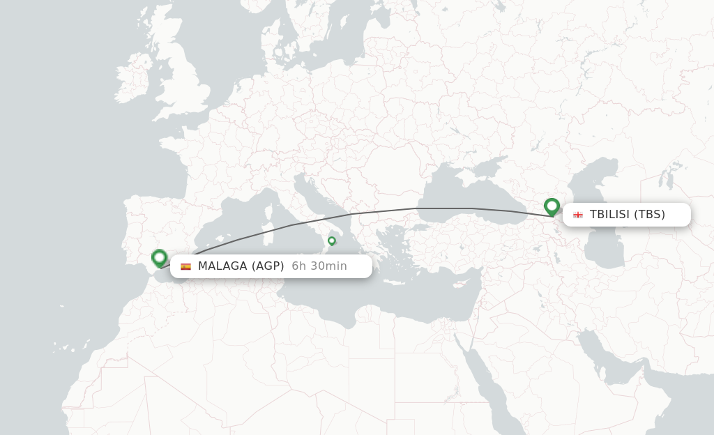 Direct (non-stop) flights from Tbilisi to Malaga - schedules ...