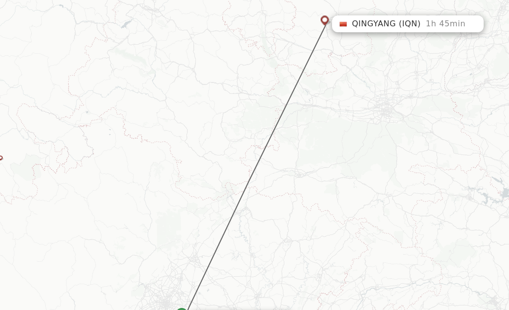 Direct (non-stop) flights from Chengdu to Qingyang - schedules ...