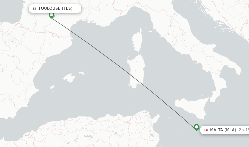 Direct (non-stop) flights from Toulouse to Malta - schedules ...