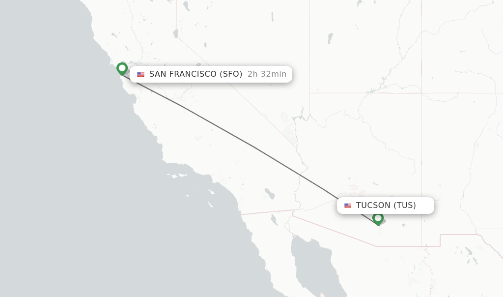 Direct (non-stop) flights from Tucson to San Francisco - schedules ...