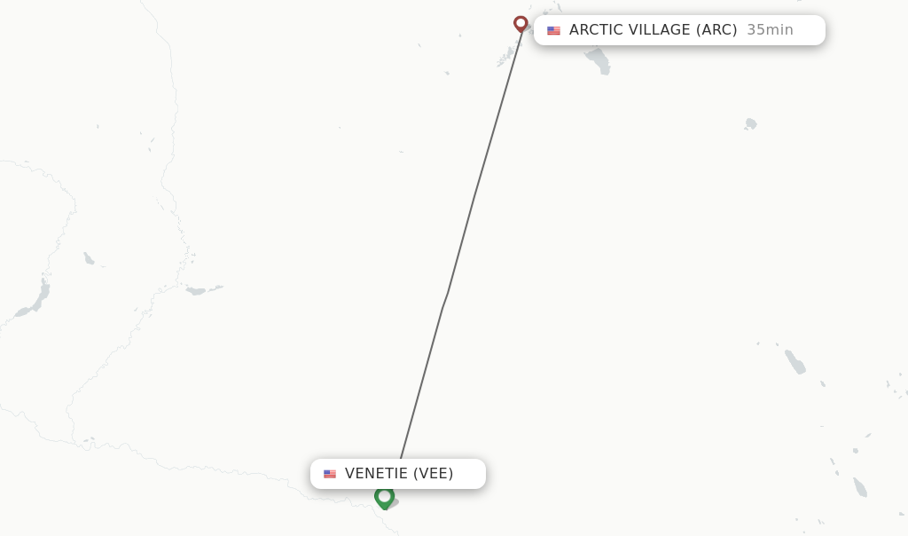 Direct (non-stop) flights from Venetie to Arctic Village - schedules ...