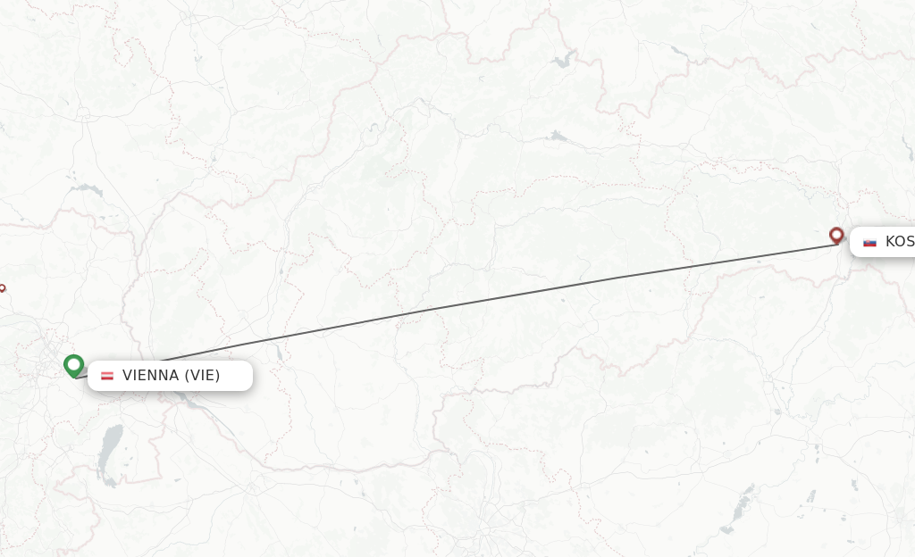 Direct (non-stop) flights from Vienna to Kosice - schedules ...