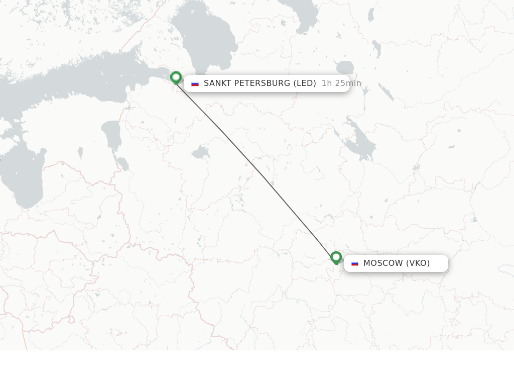 Direct (non-stop) flights from Moscow to Saint Petersburg - schedules ...