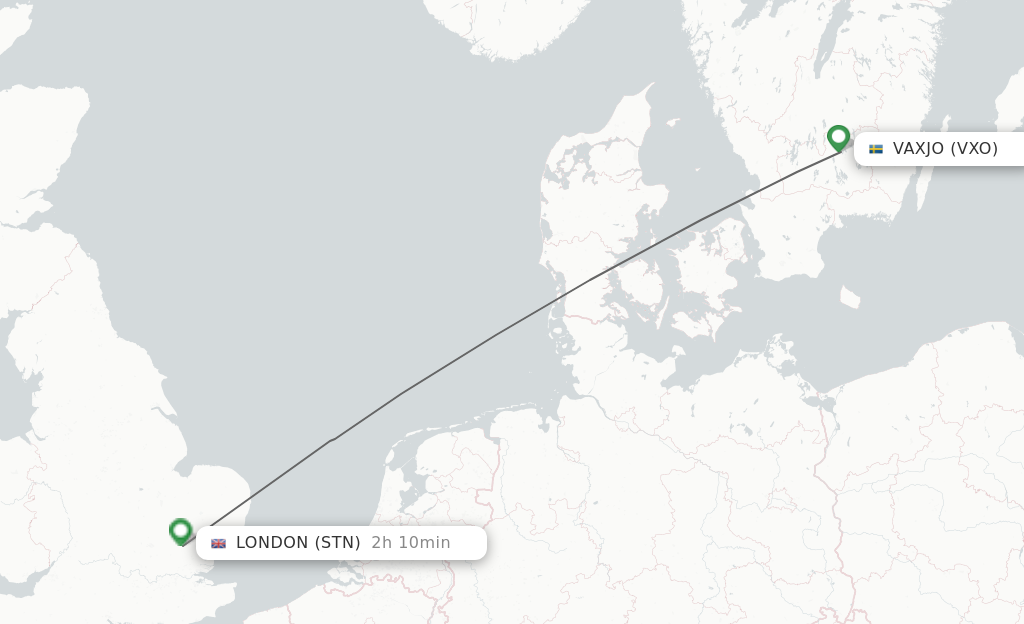 Direct (non-stop) flights from Vaxjo to London - schedules ...