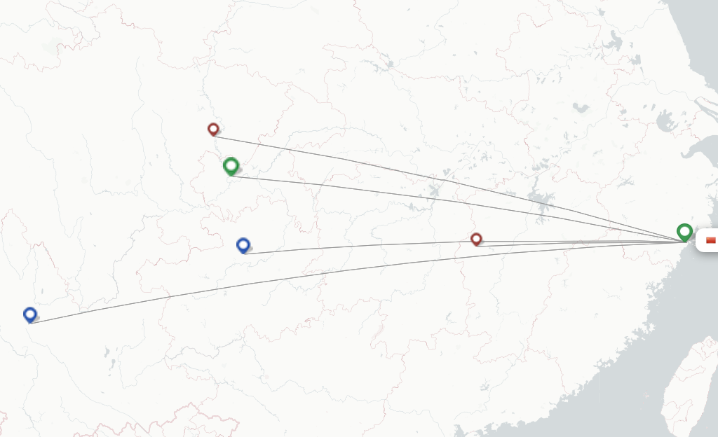Chongqing Airlines flights from Wenzhou, WNZ - FlightsFrom.com
