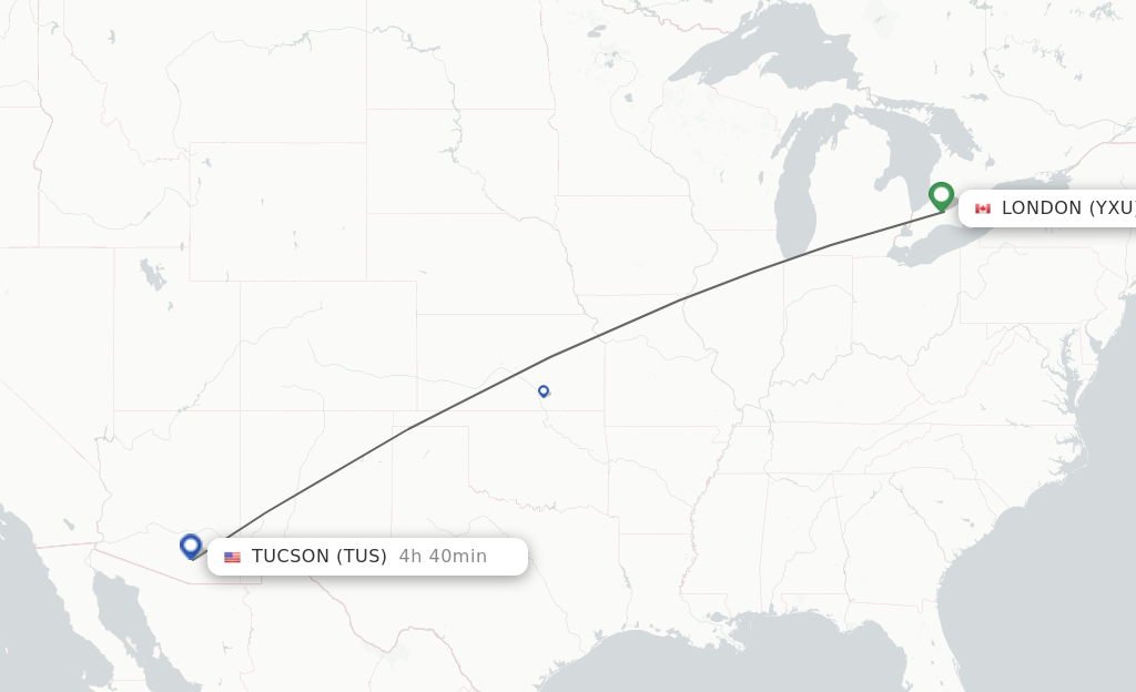 Direct (non-stop) flights from London to Tucson - schedules ...