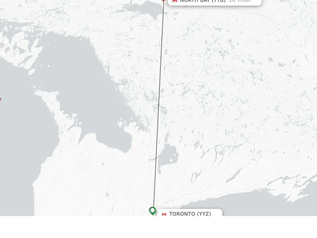 Direct (non-stop) flights from Toronto to North Bay - schedules ...